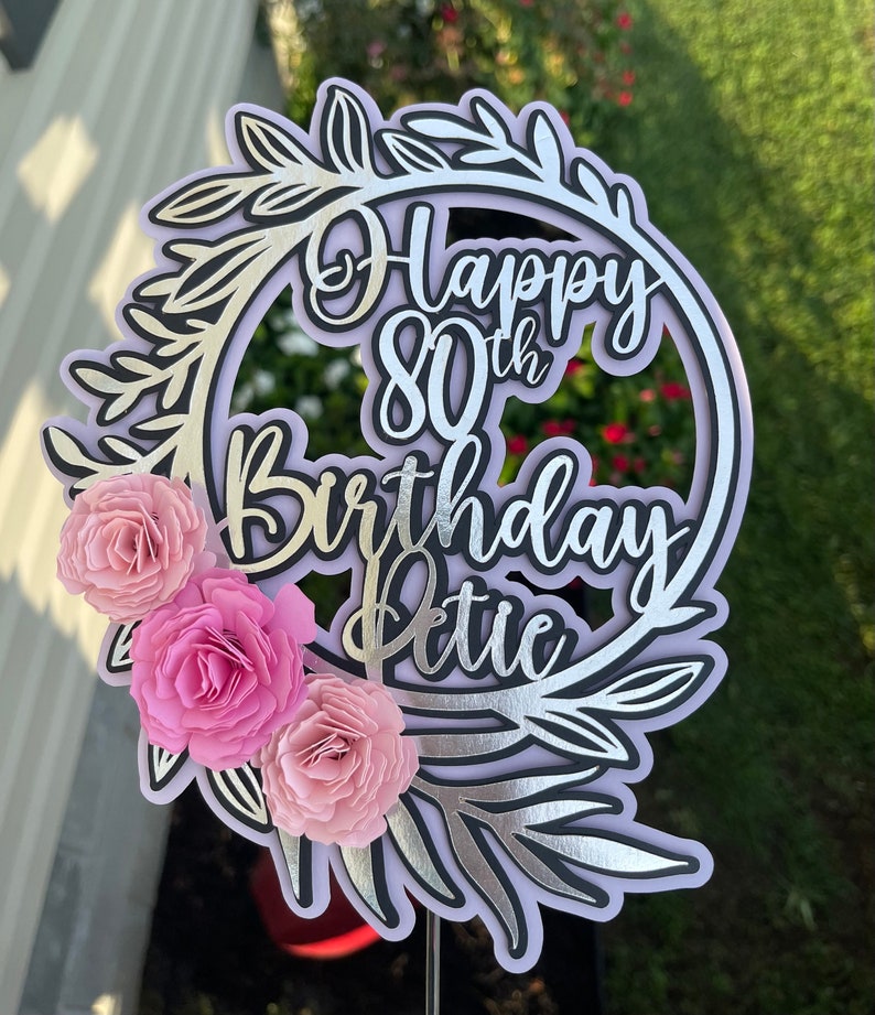 Happy Birthday Cake Topper Cake Topper 80th Birthday Cake - Etsy