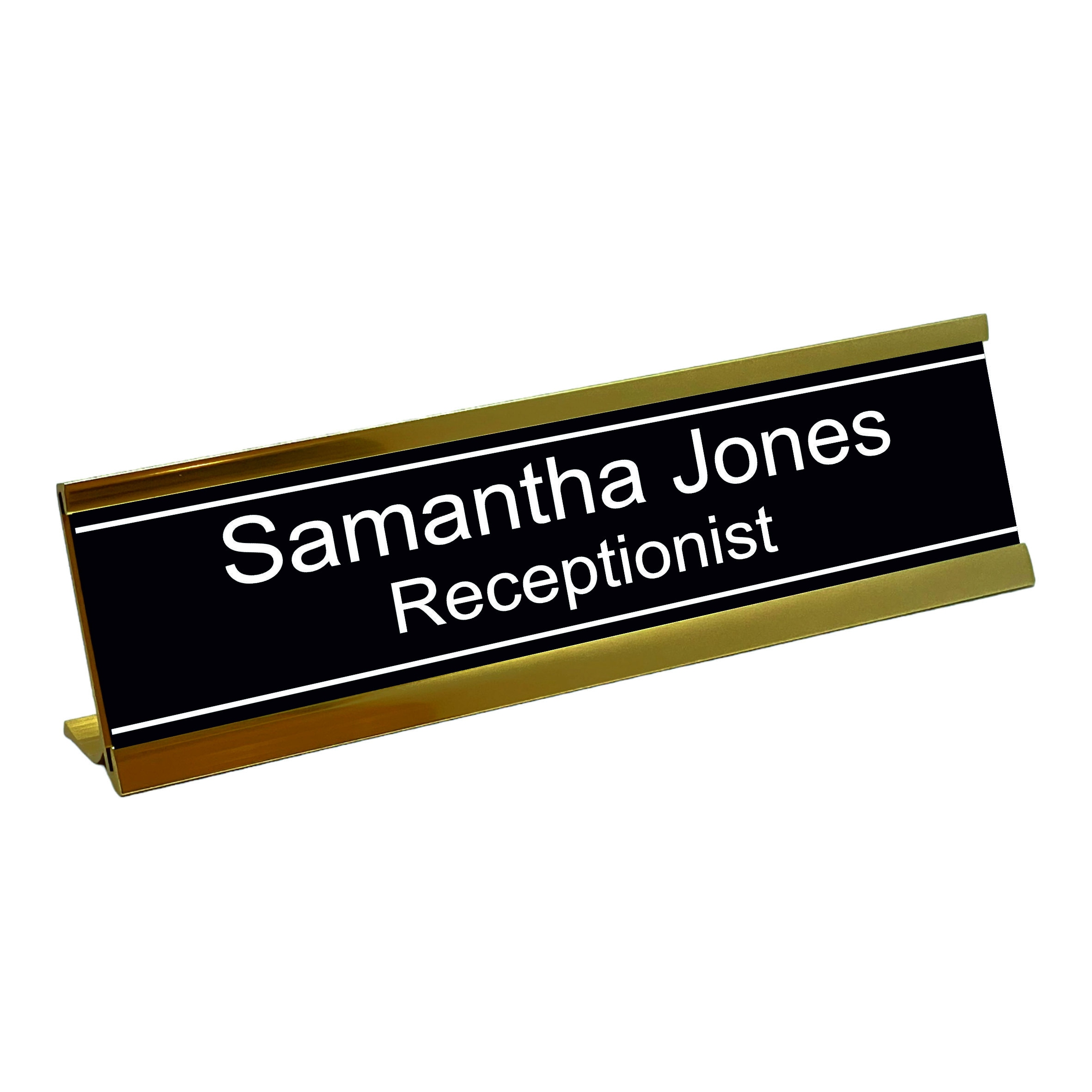 Office Desk Sign Personalised Name Plate Holder Desk Plaque With Gold ...