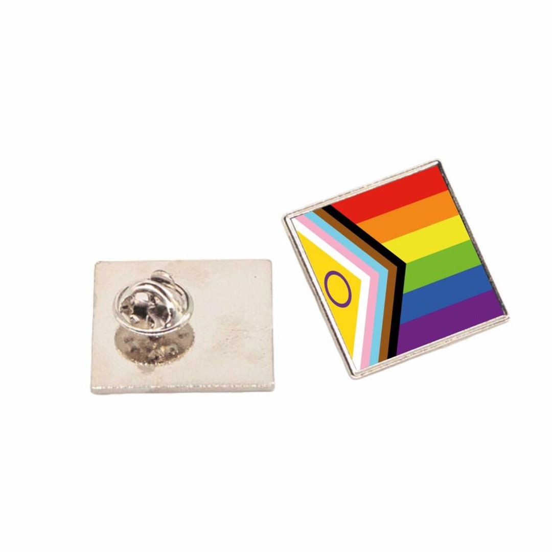 26mm Square Customised Metal Lapel Pin Badge Printed With Progressive ...