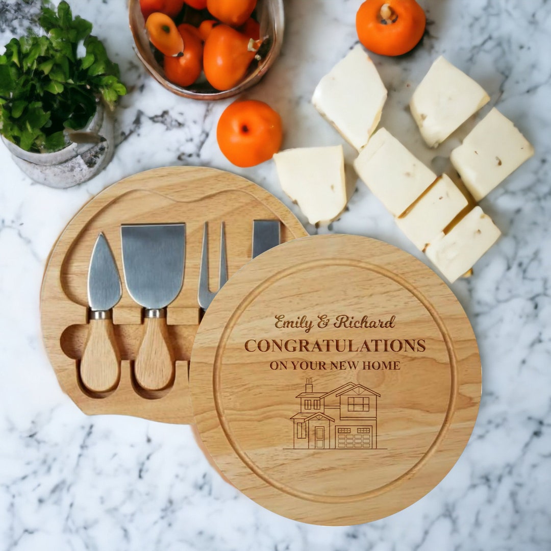 Personalised Cheese Board Set With Utensils Style 02- Rustic Cheese ...