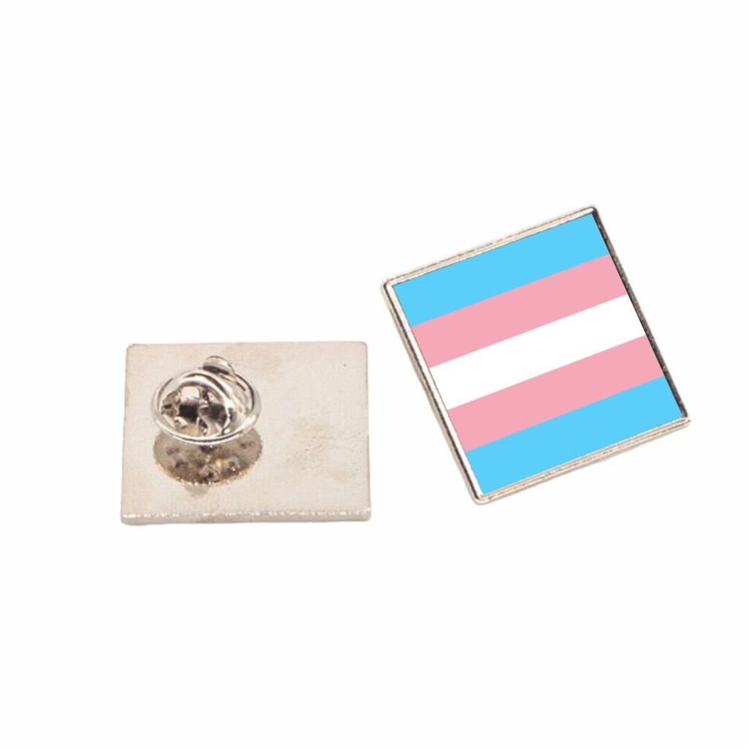 26mm Square Customised Metal Lapel Pin Badge Printed With Transgender ...