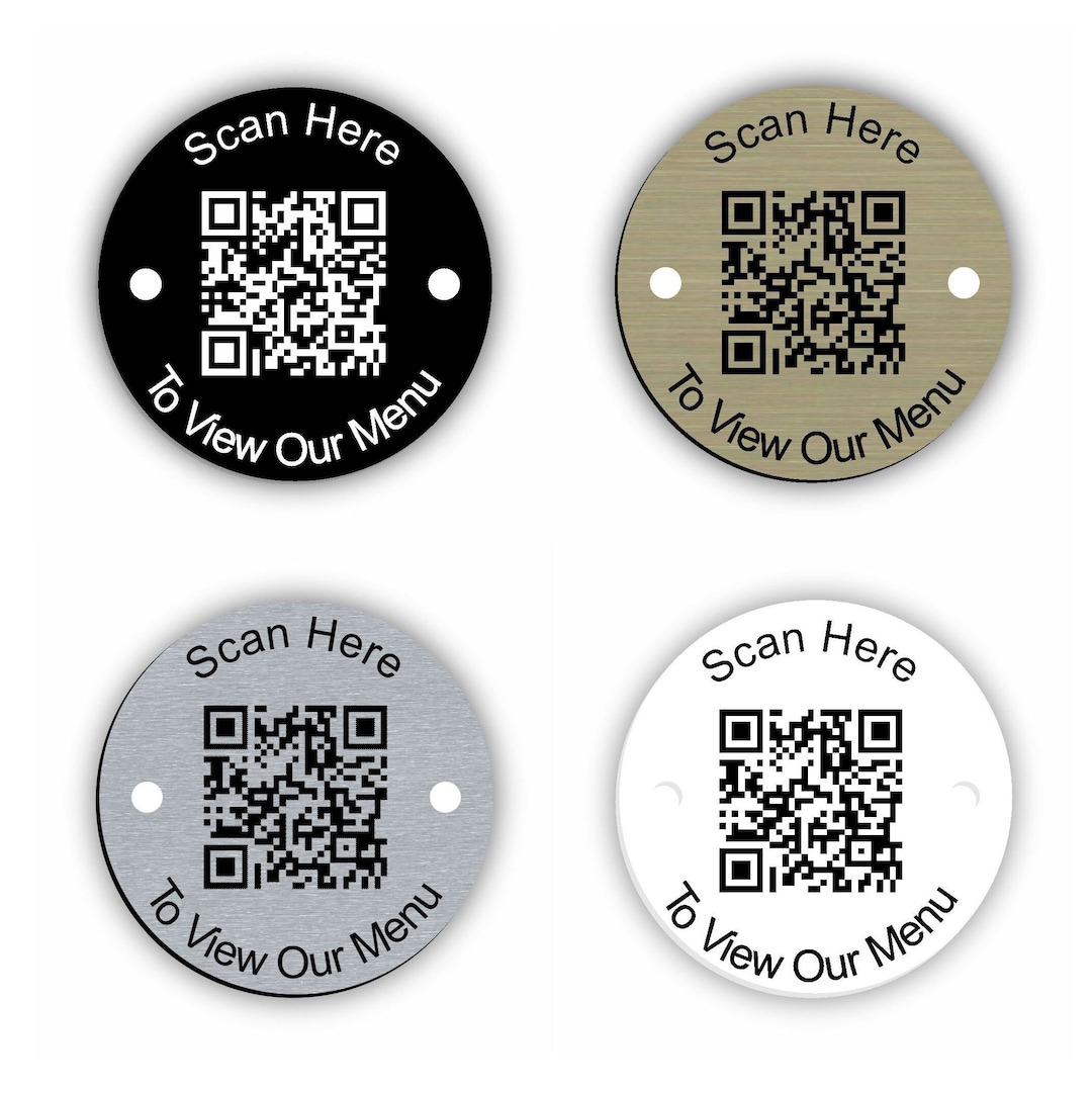 Table Discs Numbers With QR Code Information Menus Websites ...