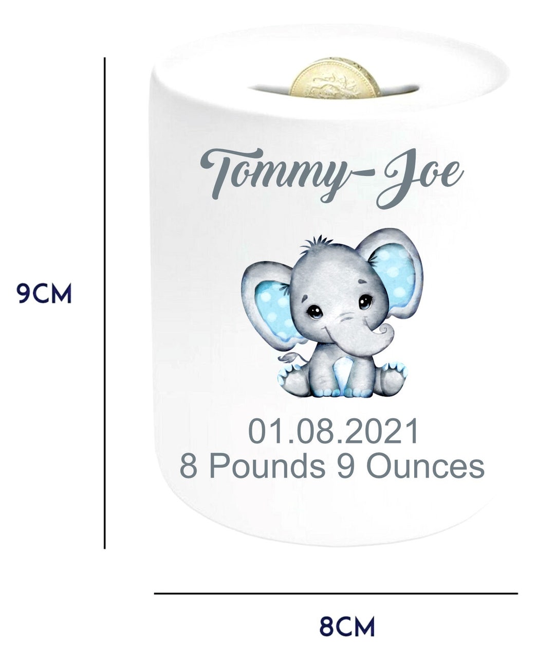 Personalised Boys Money Box Teddy Bear Premium Quality Newborn Gift ...