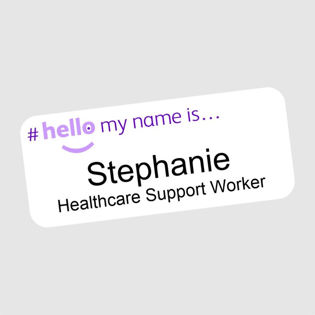 Personalised Hello My Name is Purple and Lilac Text Name Badge - Etsy