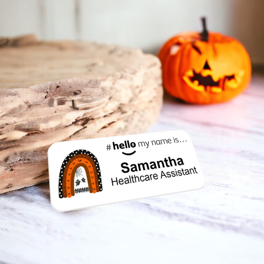 Hello My Name is Halloween Name Badge Student Nurse Midwife Doctor NHS ...