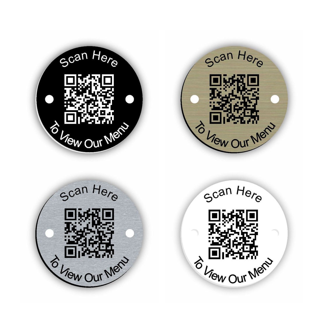 Table Discs Numbers With QR Code Information Menus Websites ...