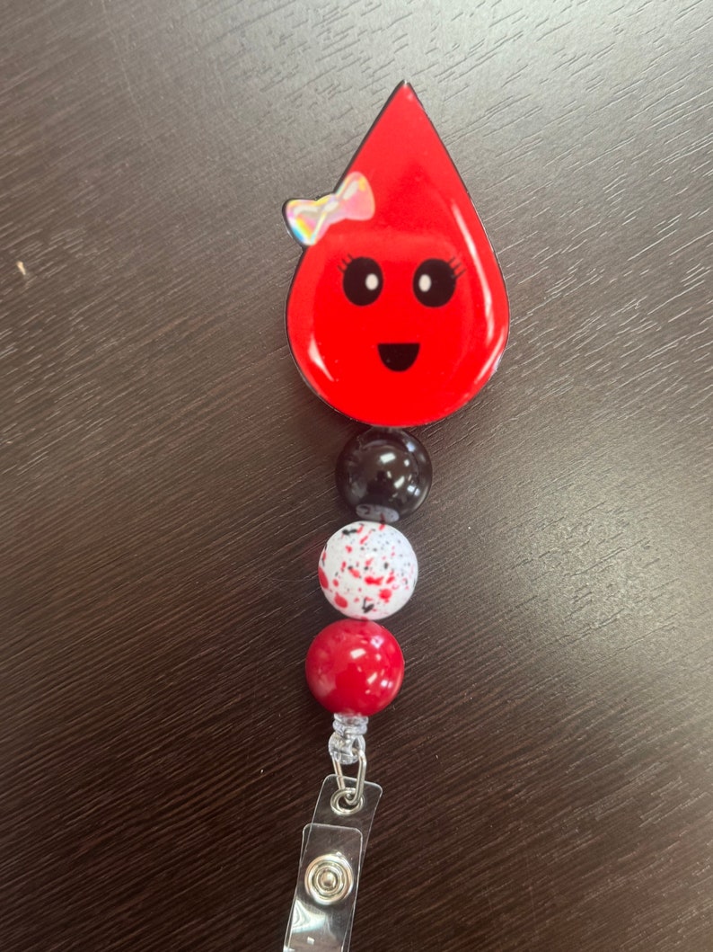 Cute Blood Drop Badge Reel, Badge Reels, Cute Badge Reel, Blood Badge ...