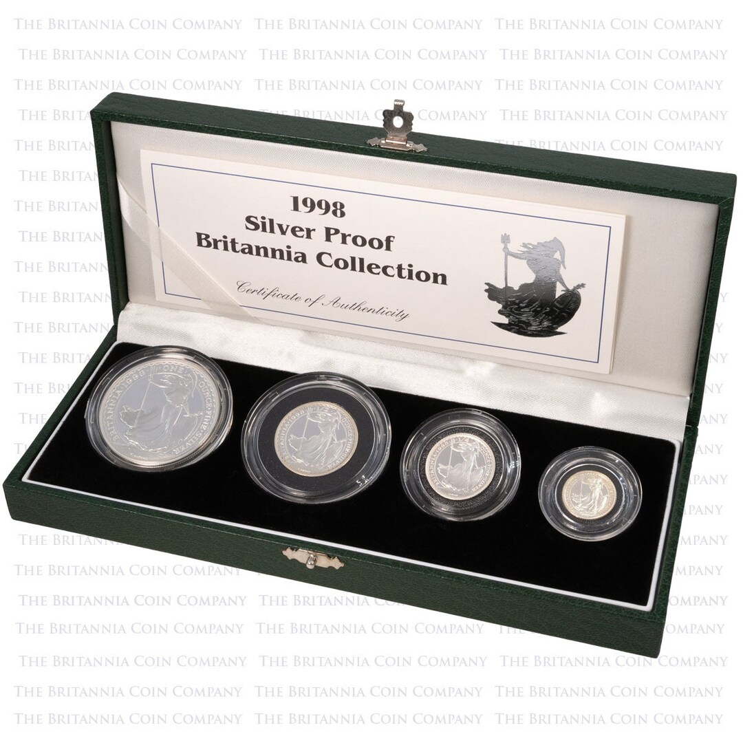 1998 Royal Mint Britannia Four Coin Set Silver Proof Set 0.958 Fine ...