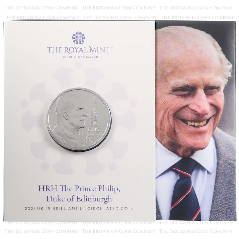 2021 Prince Philip Duke of Edinburgh Memorial Five Pound Crown ...