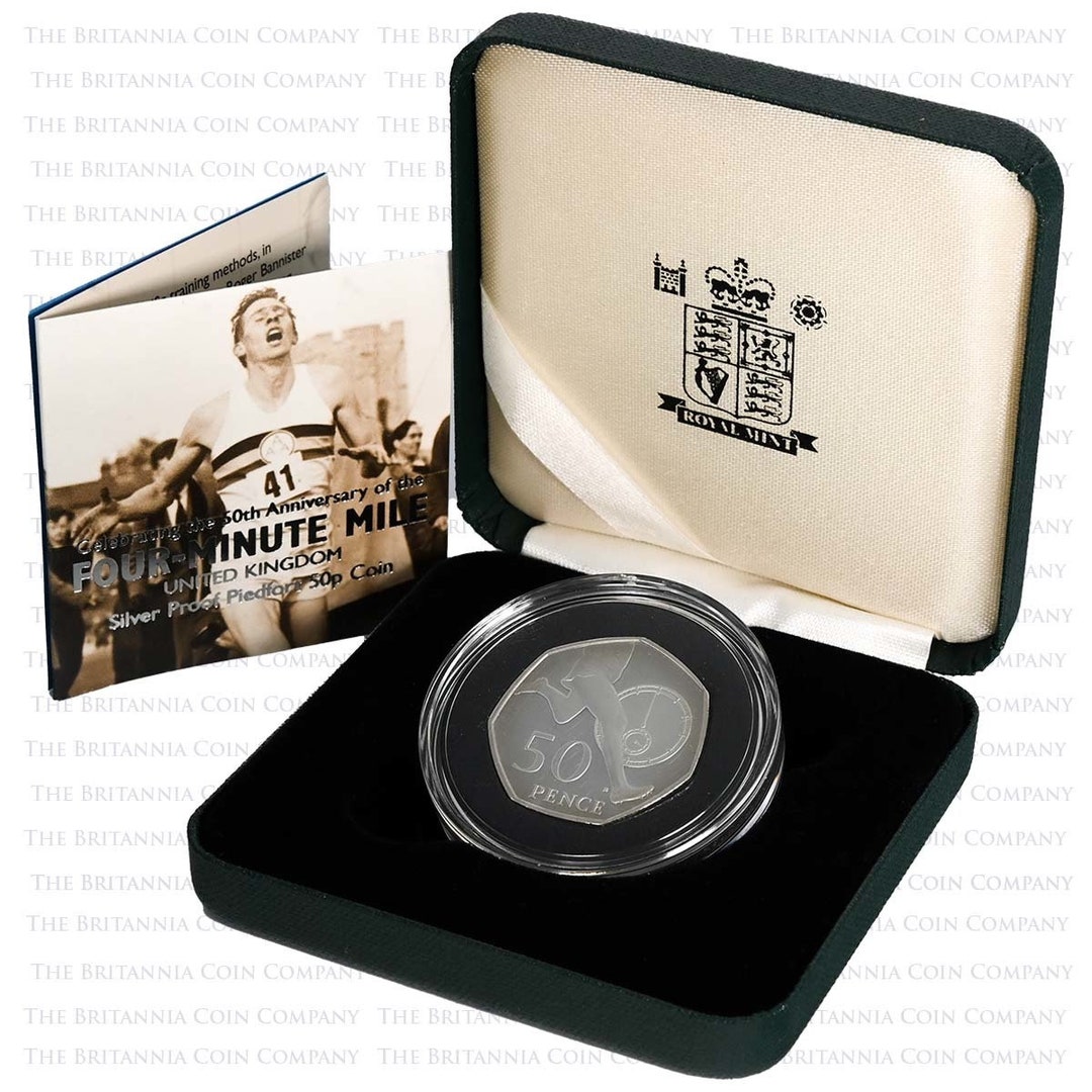 2004 Roger Bannister Four Minute Mile 50p Coin Fifty Pence Piedfort ...