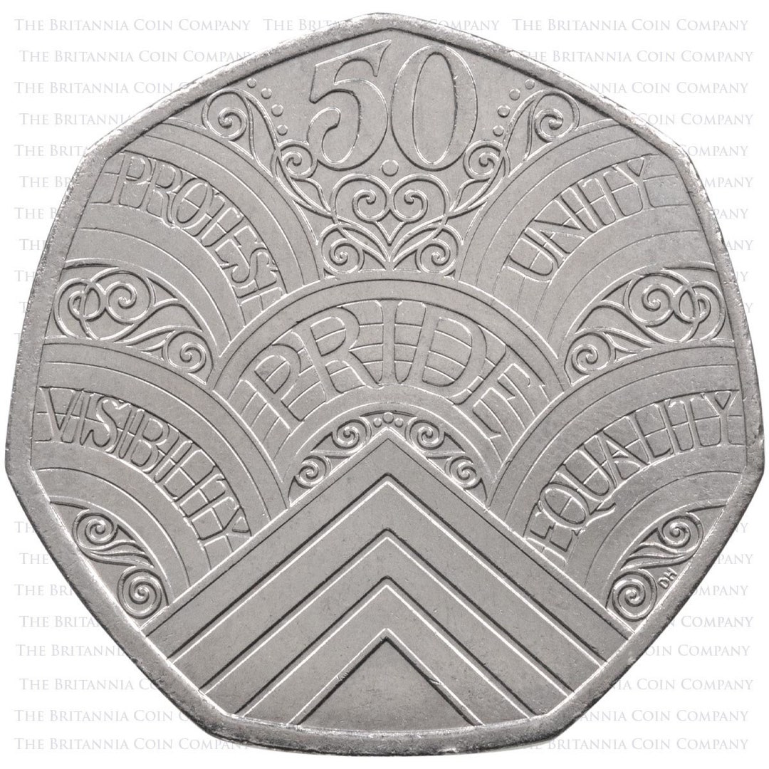 2022 Fifty Years of Pride Rainbow 50th Anniversary 50p Coin Royal Mint ...