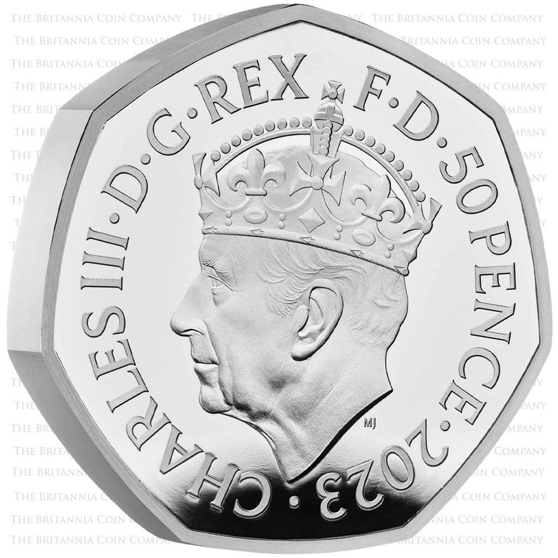 King Charles III Silver Proof Piedfort 50P Fifty Pence 2023 - Etsy