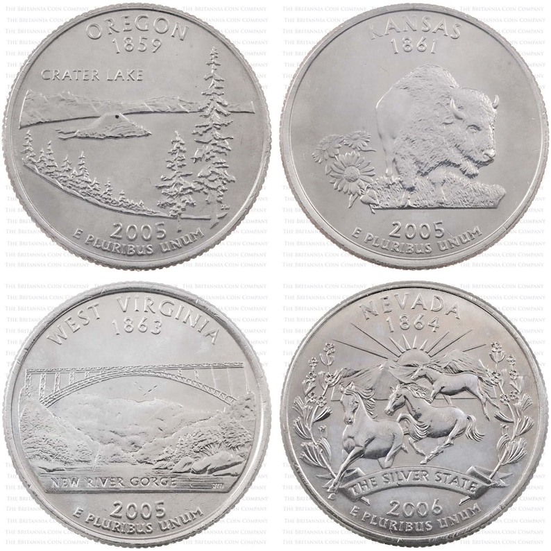 1999-2009 US States Quarter Dollar Denver Mint United States Coins ...