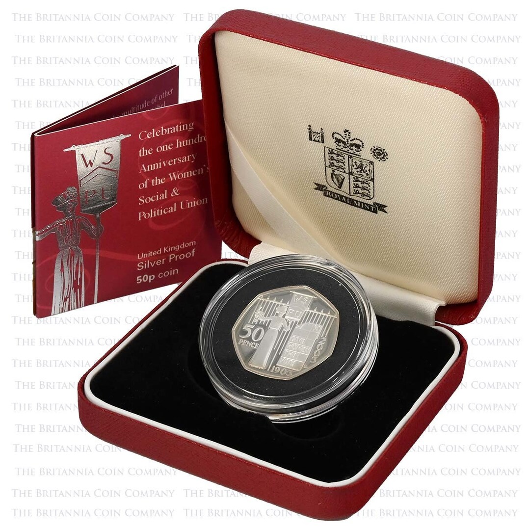 2003 Suffragettes WSPU 50p Silver Proof Coin Royal Mint Ideal Gift ...