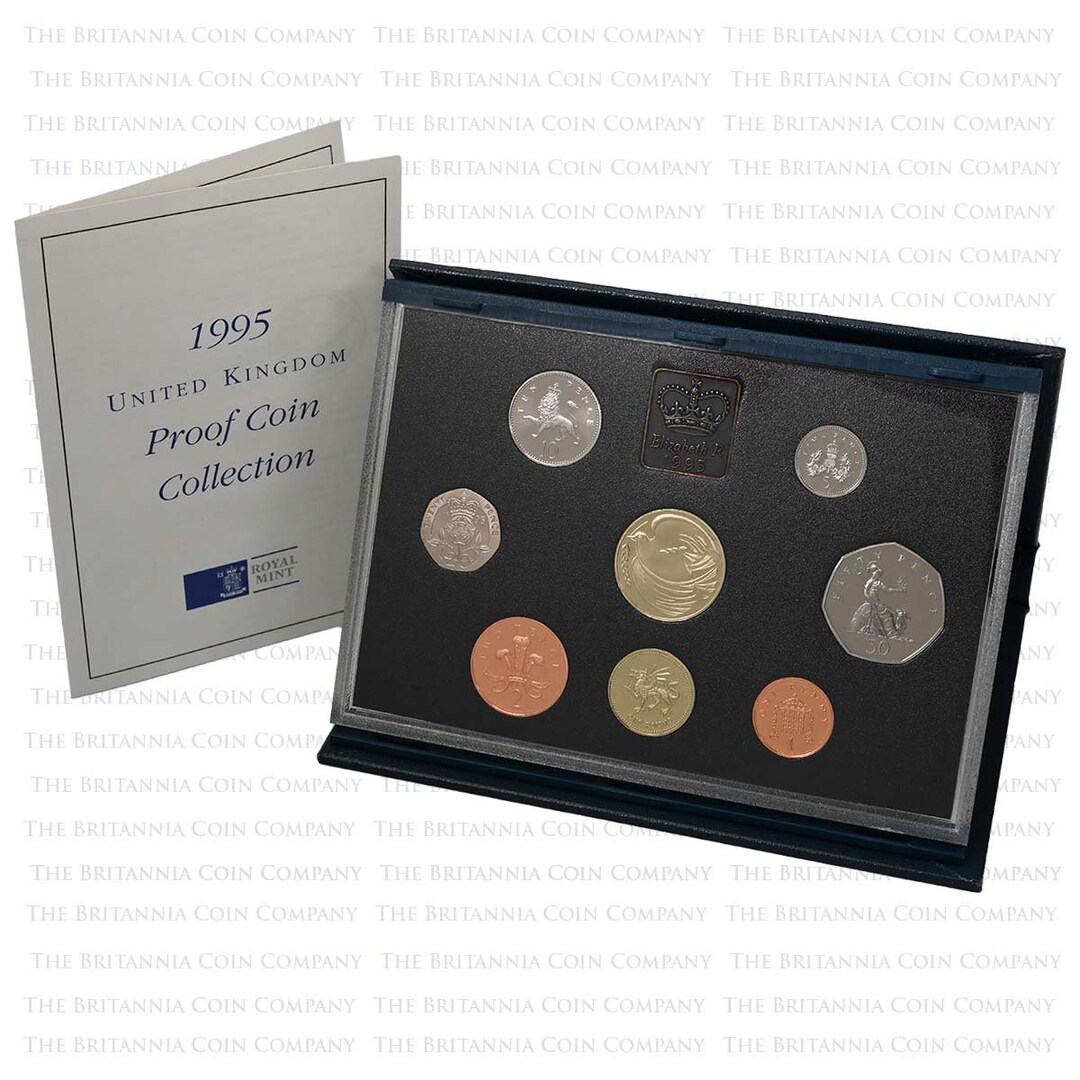 1995 Royal Mint UK 8 Coin Set Coin Collectors Annual Proof Coin Set ...