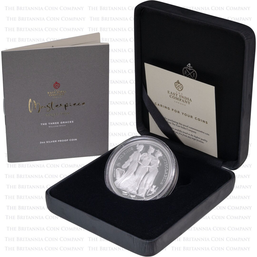 2021 St Helena Three Graces 2 Oz Silver Proof Coin Royal Mint Two Ounce ...