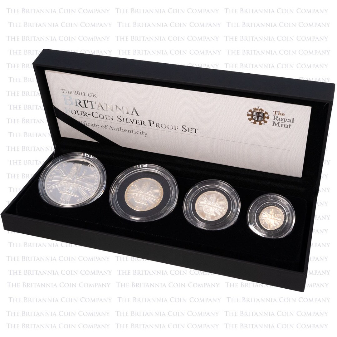 2011 Royal Mint Britannia Four Coin Set Silver Proof Set 0.958 Fine ...