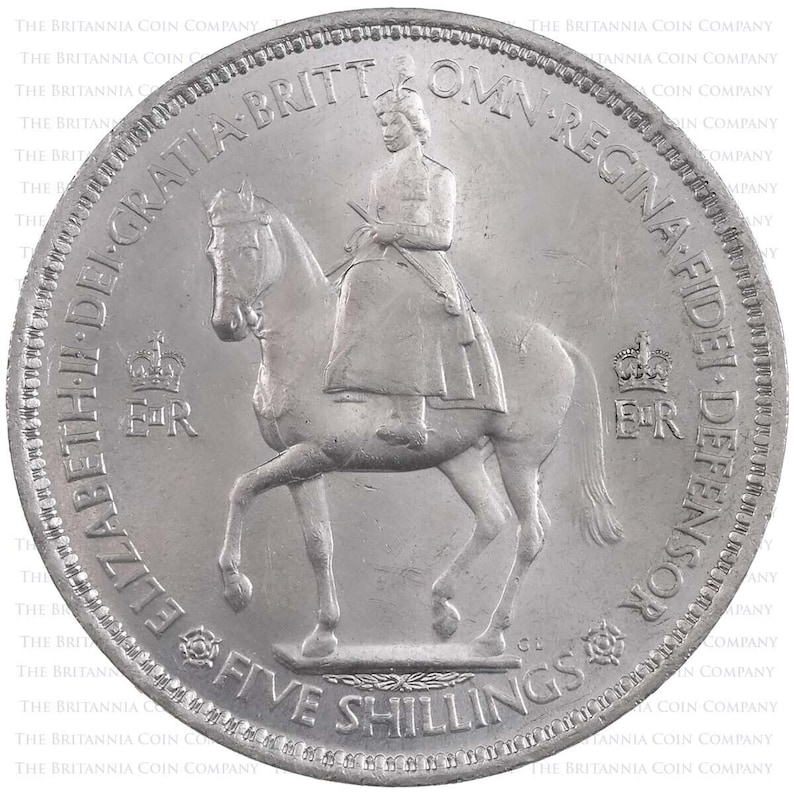 1953 Queen Elizabeth II Coronation Crown Royal Mint 5 Shilling Commemorative Coin - Etsy