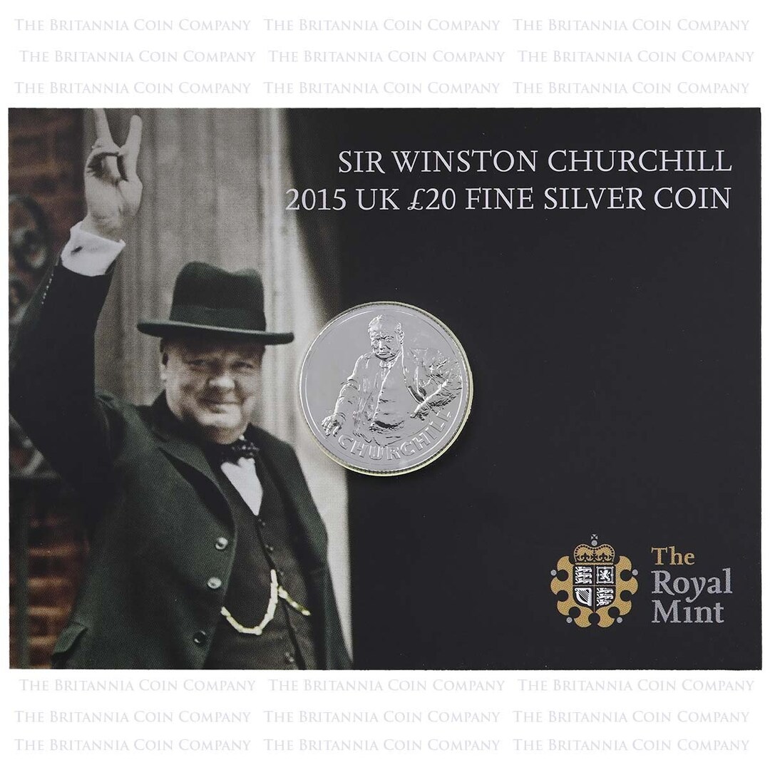 Winston Churchill Twenty Pounds Silver Coin 2015 Royal Mint 0.999 Fine ...