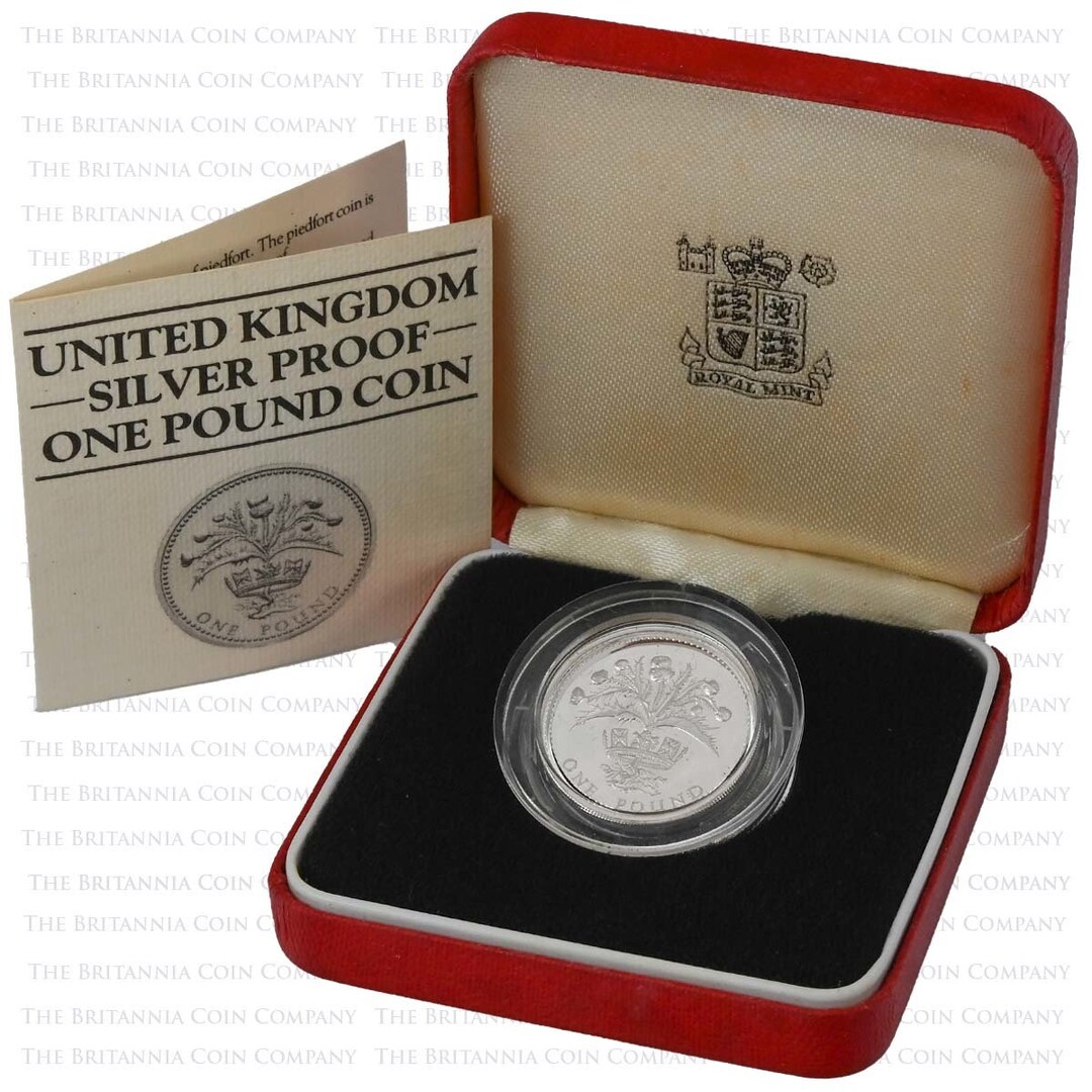 1984 Scotland Thistle One Pound Piedfort Silver Proof Crown Royal Mint ...