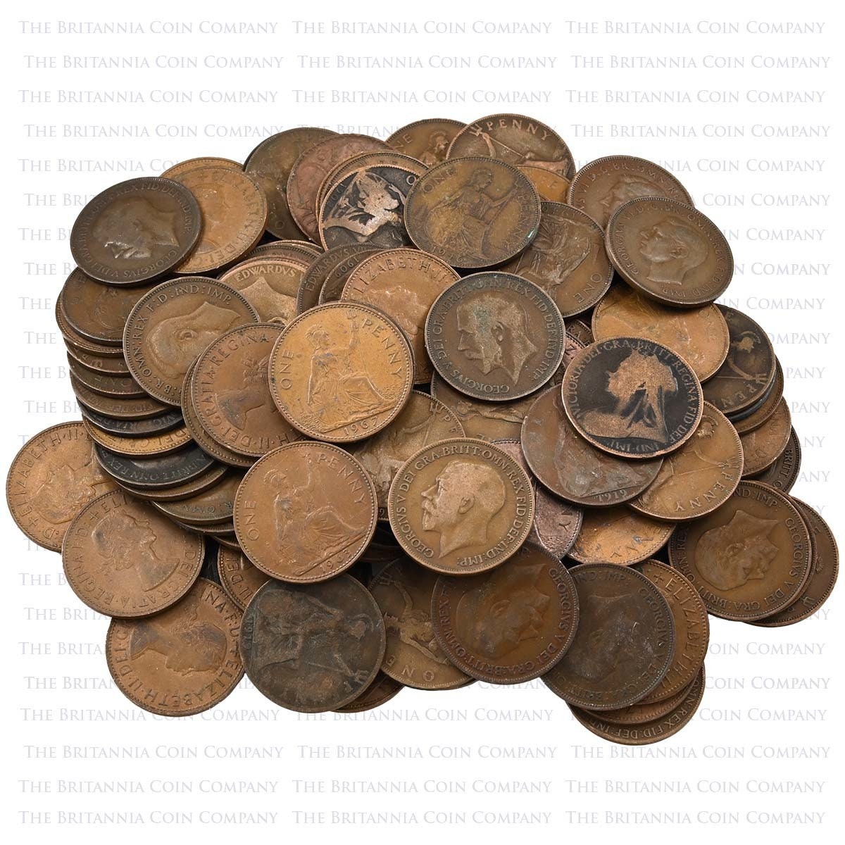 5kg Unsorted British Copper Pennies Variety of Different King's & Queen's Ideal Coin Craft ...