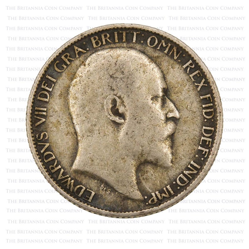 1909 King Edward VII .925 Silver Sixpence Coin Collect Bridal Gift ...