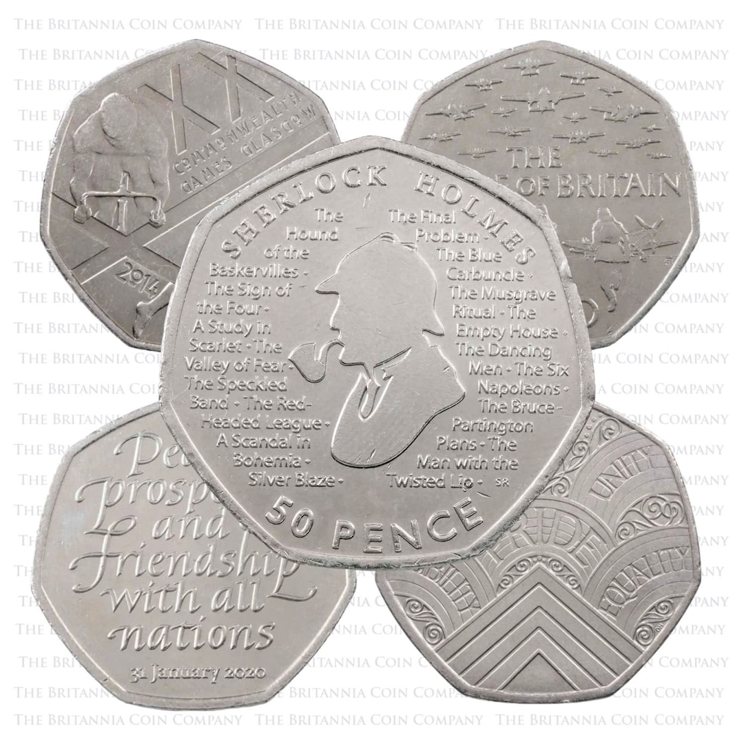 Circulated 50p Coin Variety Designs UK Fifty Pence Coins Royal Mint ...