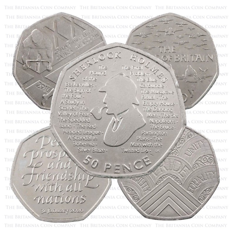 Circulated 50p Coin Variety Designs UK Fifty Pence Coins Royal Mint ...