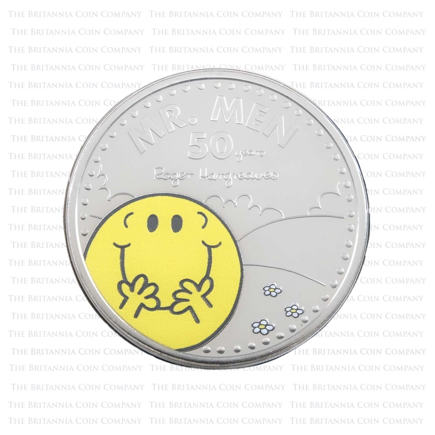 Mr Men 'mr Happy' BU Five Pound Coin 2021 Royal Mint Sterling Silver ...