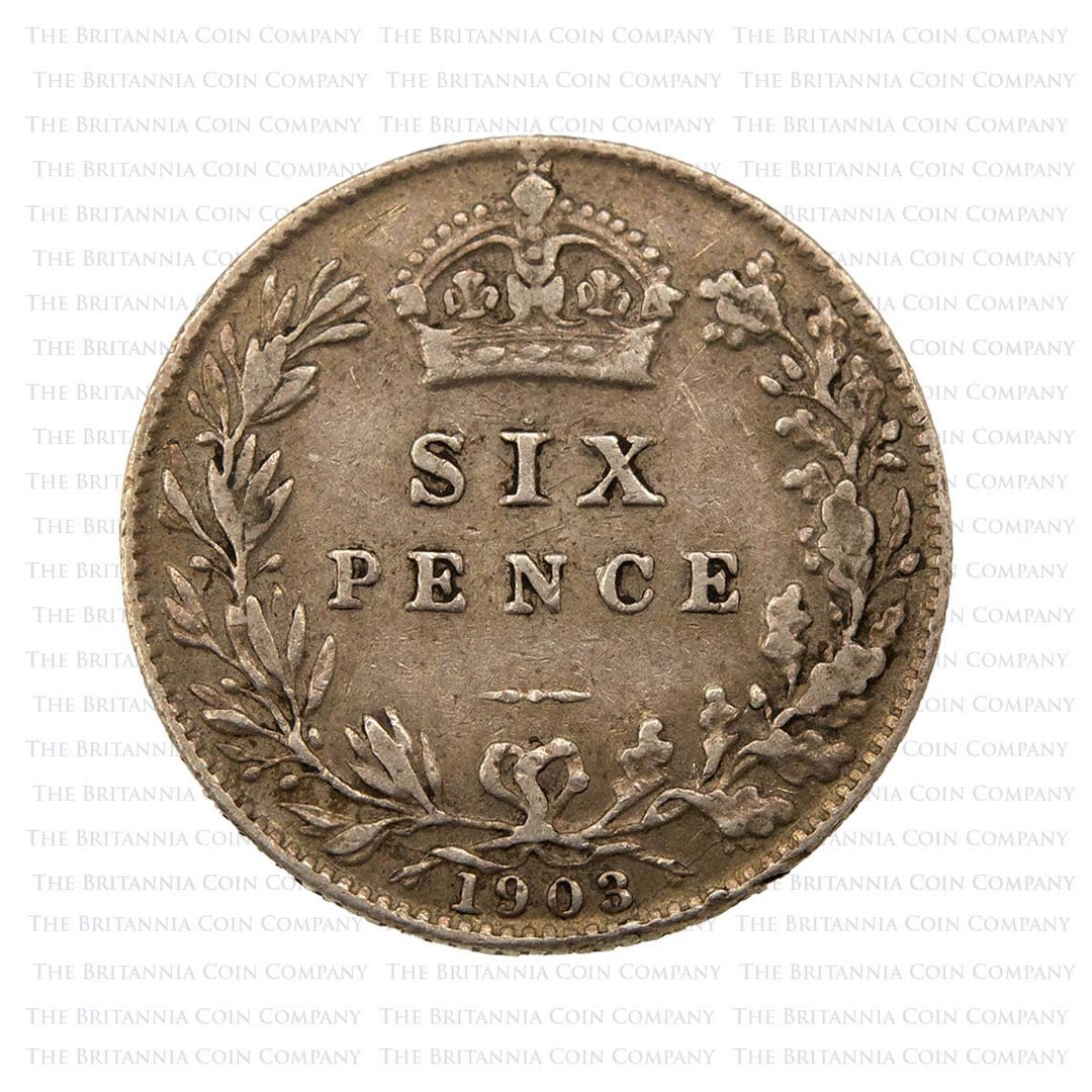 1903 King Edward VII .925 Silver Sixpence Coin Collect Bridal Gift ...