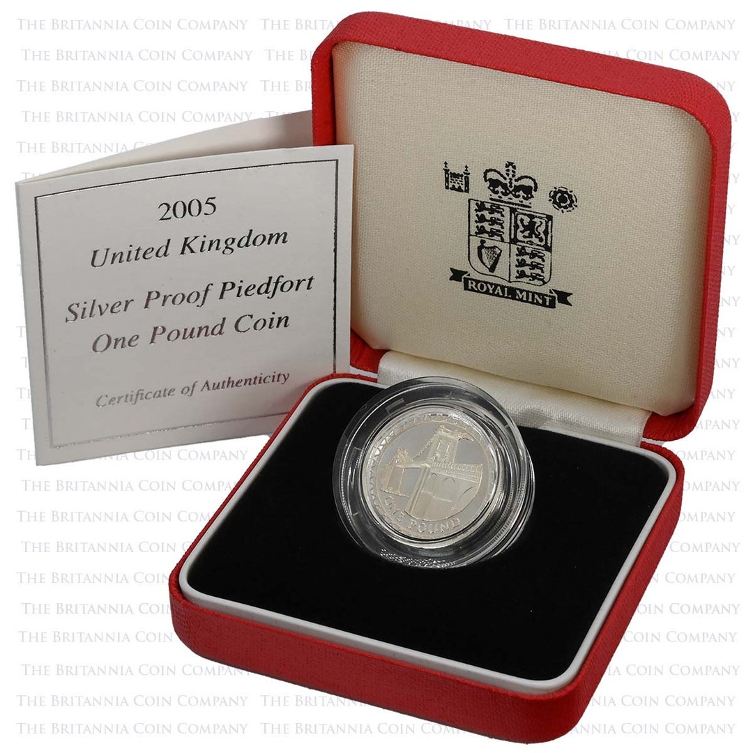 2005 Menai Strait Bridge One Pound Piedfort Silver Proof Coin Royal ...