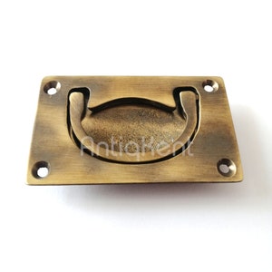 Antique Brass Flush Lifting Pull Handle, Cast Brass Recessed Handle ...