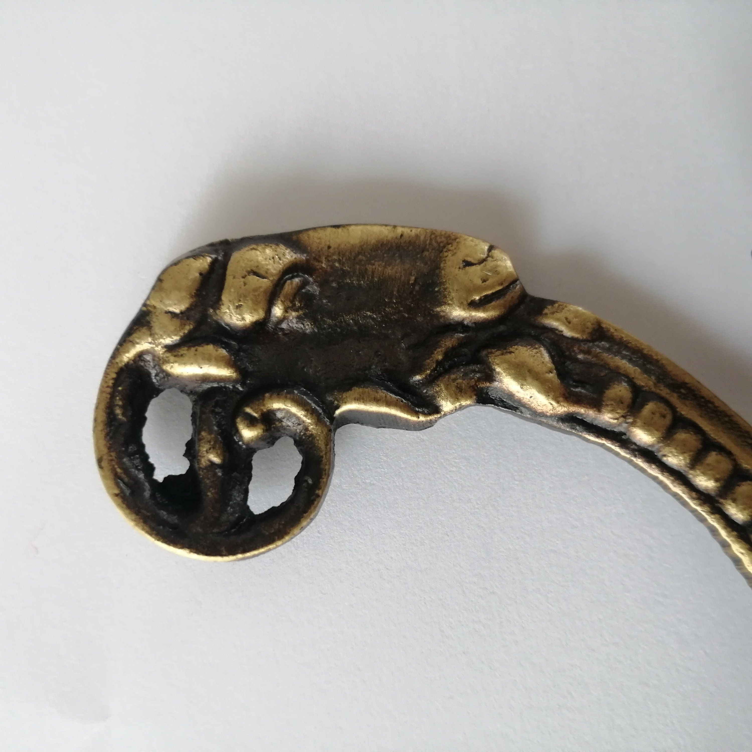 Ram Head Brass Hanger, Wall Mounted Double Hook Brass Hanger, Antique ...