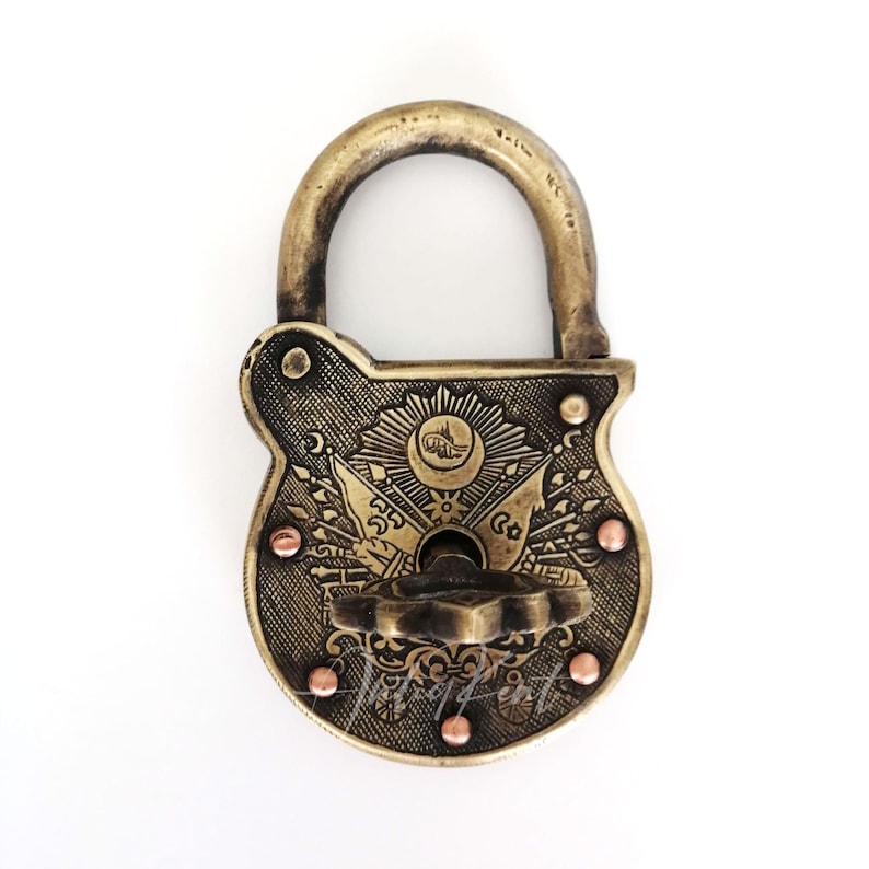 Large Handcrafted Functional Lock, Vintage Style Working Lock, Antique ...