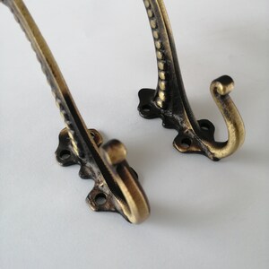 Ram Head Brass Hanger, Wall Mounted Double Hook Brass Hanger, Antique ...