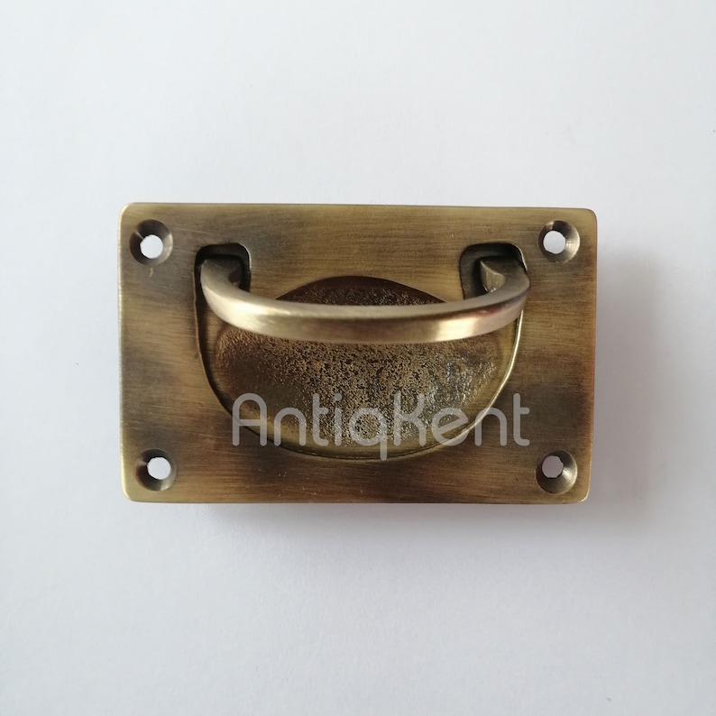 Antique Brass Flush Lifting Pull Handle, Cast Brass Recessed Handle ...
