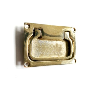 Vintage Cast Brass Flush Lifting and Pull Handle, Solid Brass Recessed ...