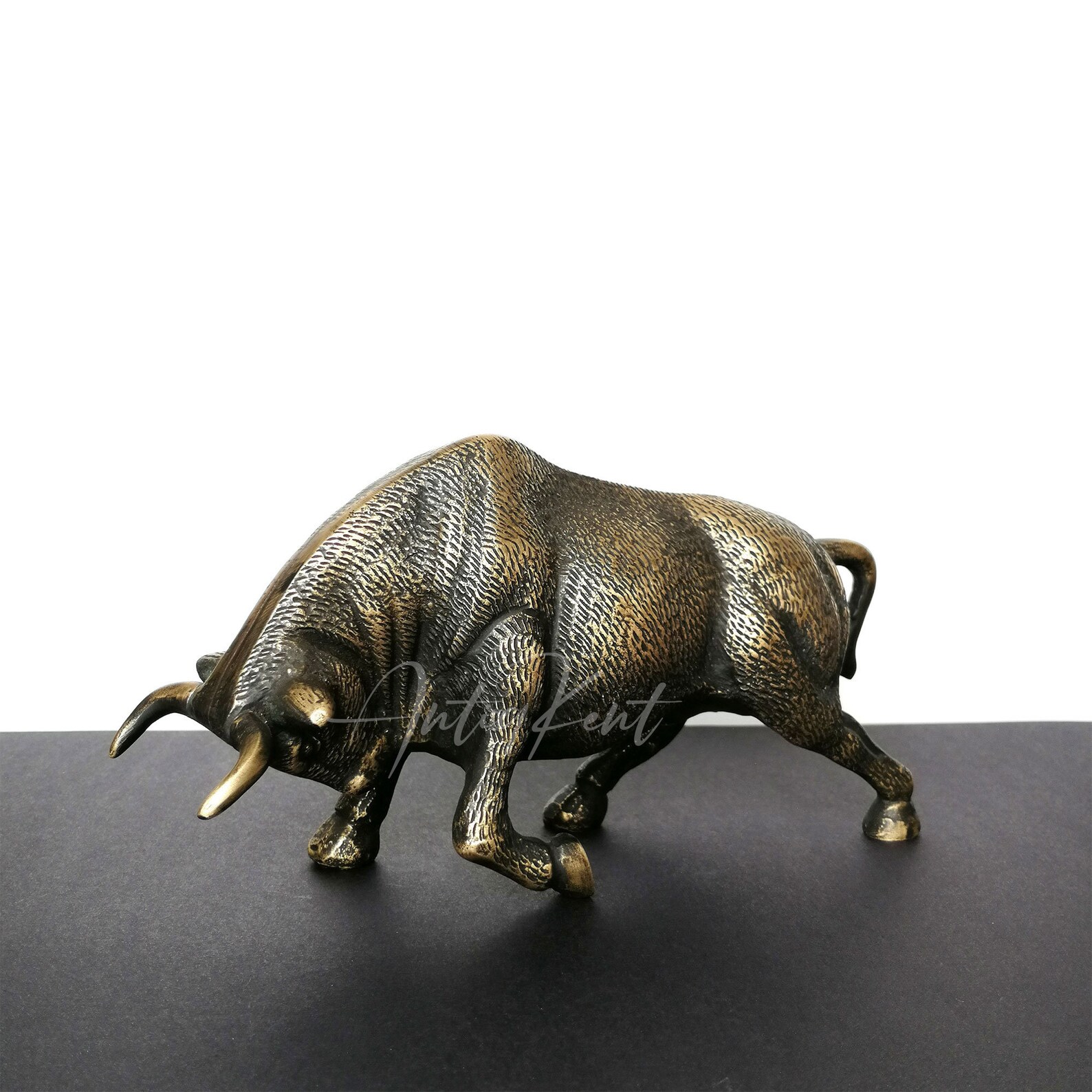 Bull Figurine, 2.32lbs Original Design Spanish Bull, Vintage Style Cast ...