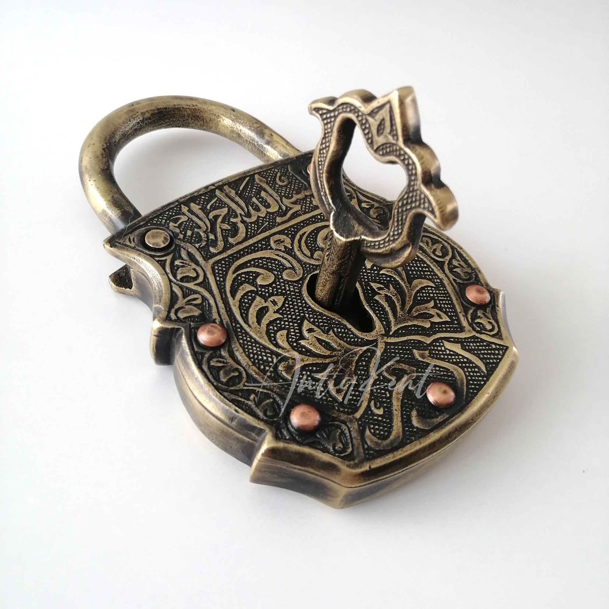 Vintage Style Brass Padlock With Keys, Functional Antique Lock - Etsy