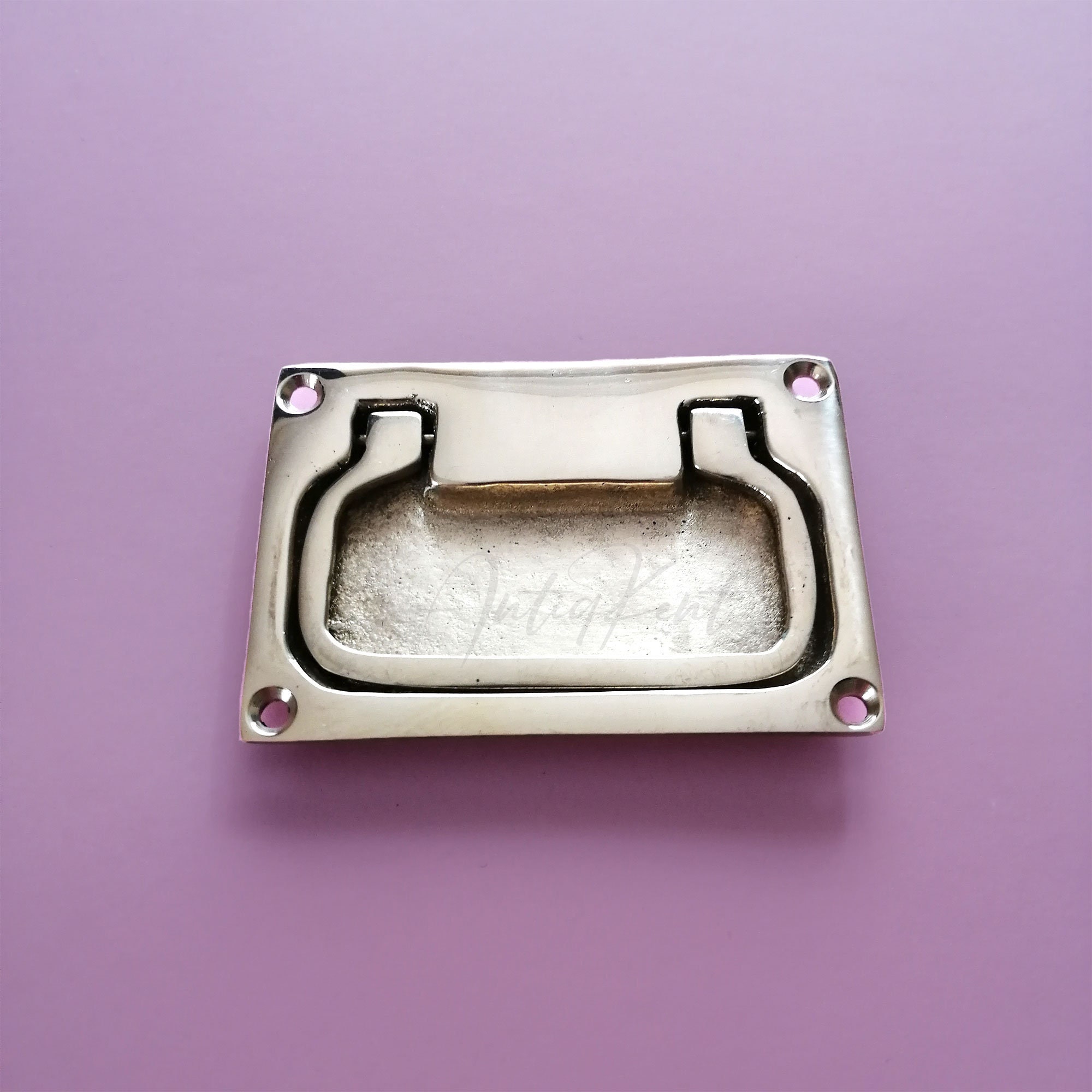 Vintage Cast Brass Flush Lifting and Pull Handle, Solid Brass Recessed ...