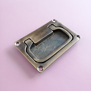 Vintage Cast Brass Flush Lifting and Pull Handle, Solid Brass Recessed ...