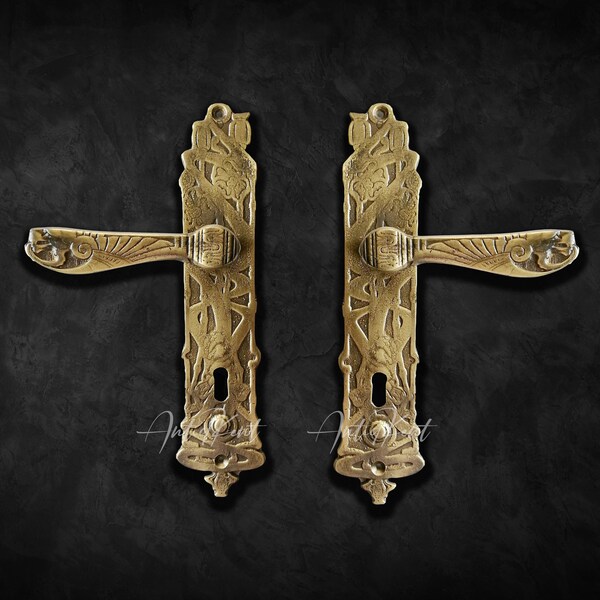 Antique Brass Door Lever - Etsy