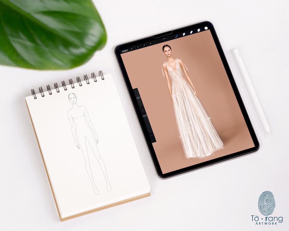 Female Fashion Croquis Template 3 Different Colored Skin - Etsy