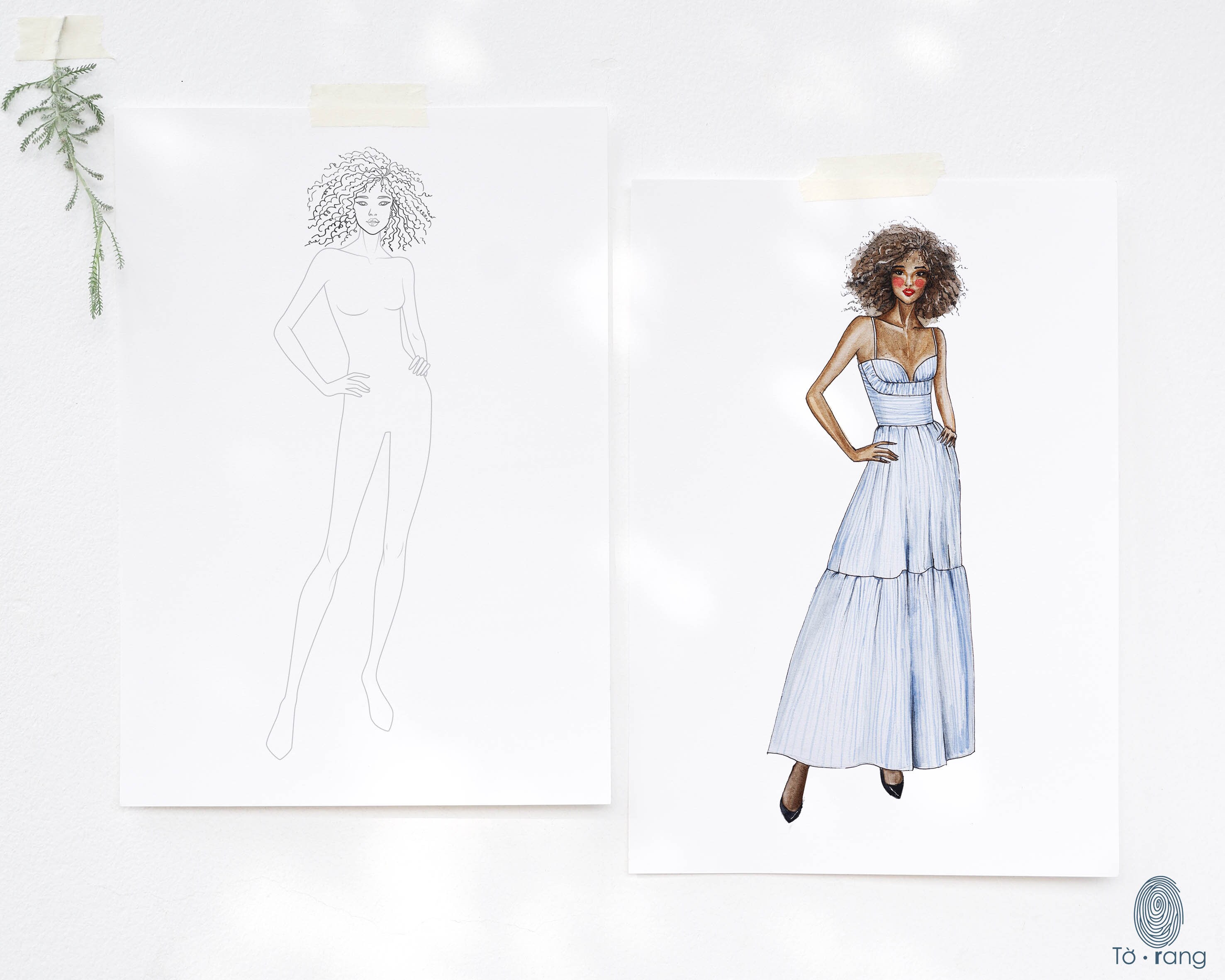 Fashion Croquis Template: 9-head Female Figure (PDF, AI, PNG) - Etsy