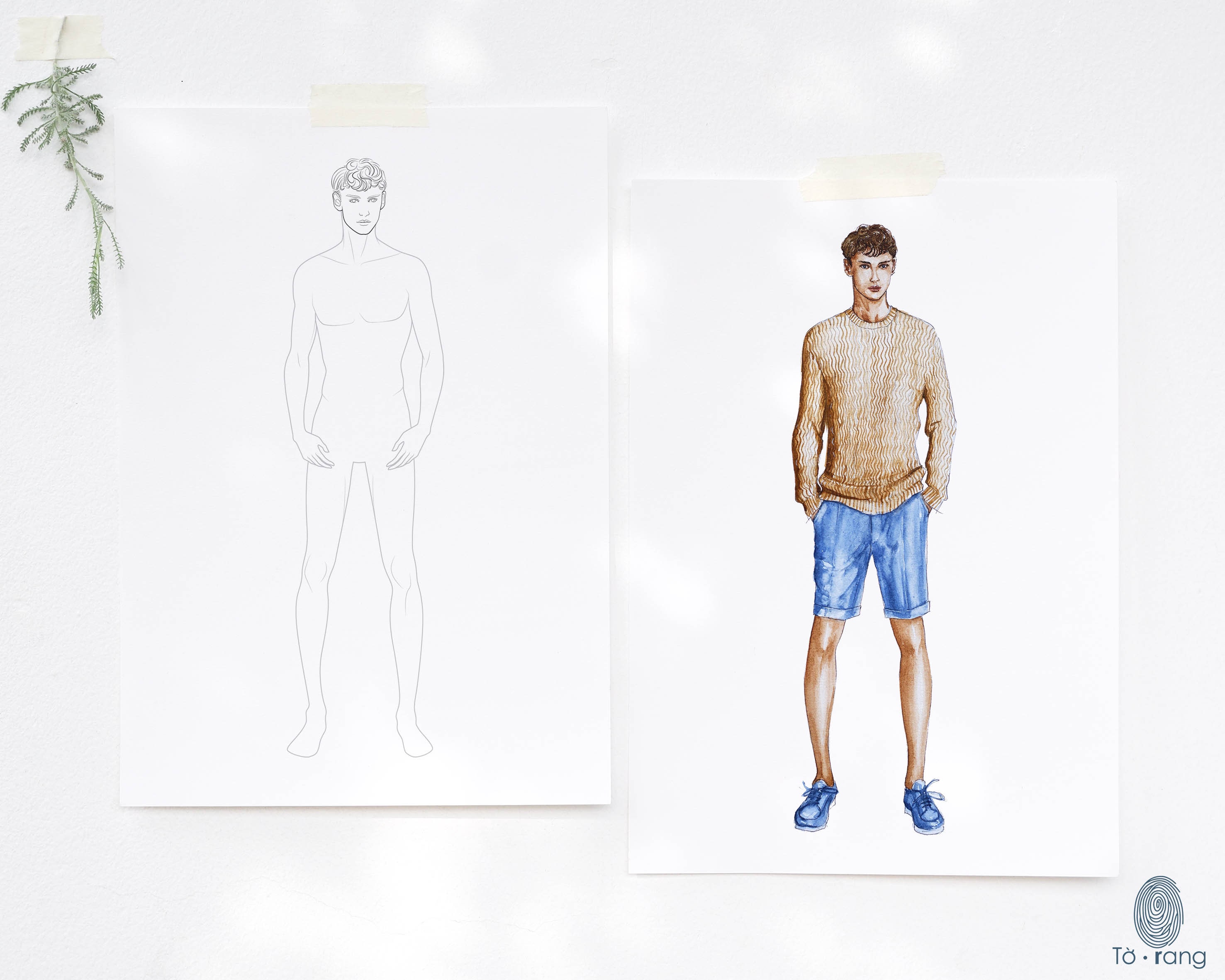 Male Croquis for Fashion Illustration, 9-head Fashion Figure Template ...