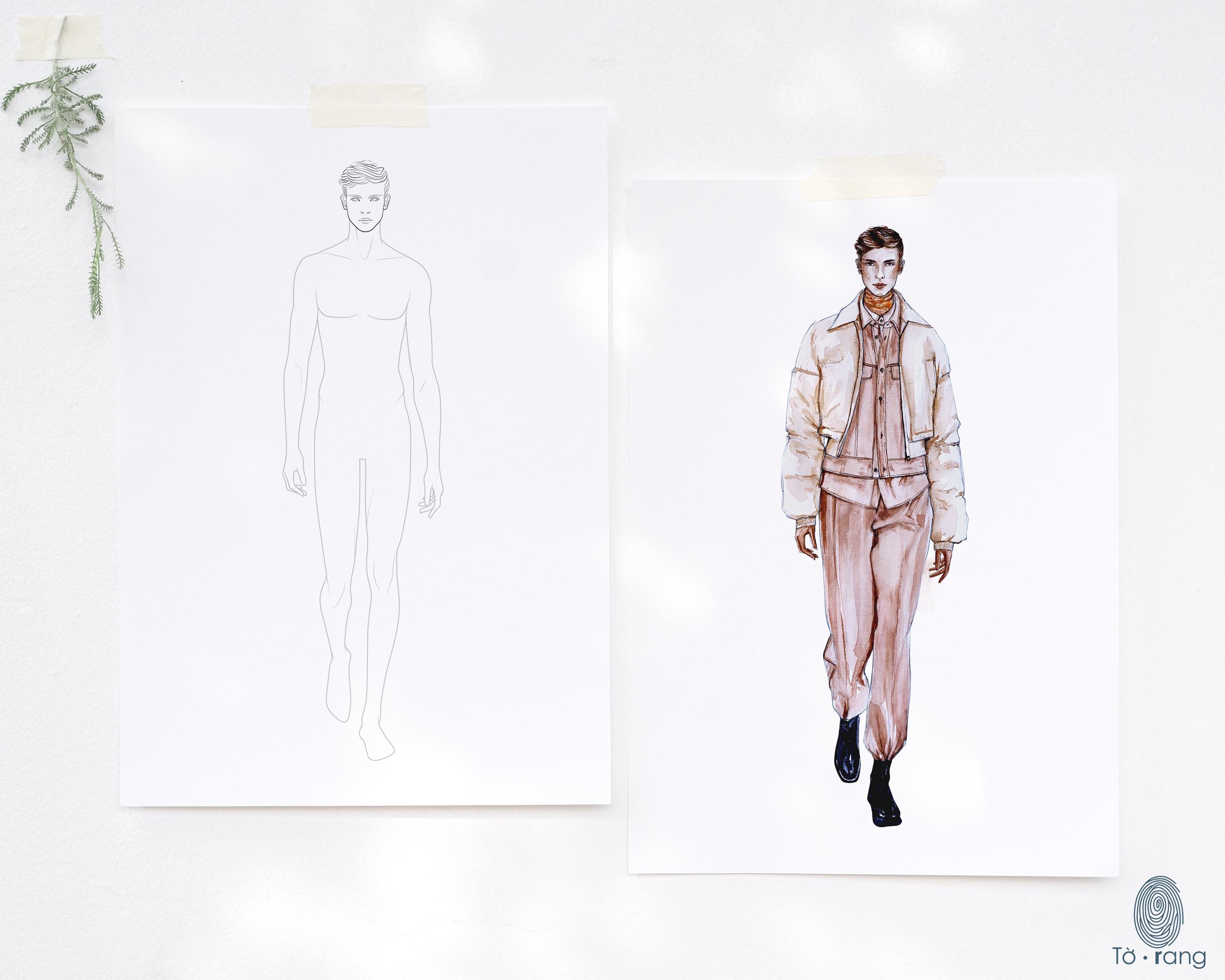 Male Fashion Figure Templates, 9-head Fashion Croquis, Catwalk Pose - Etsy