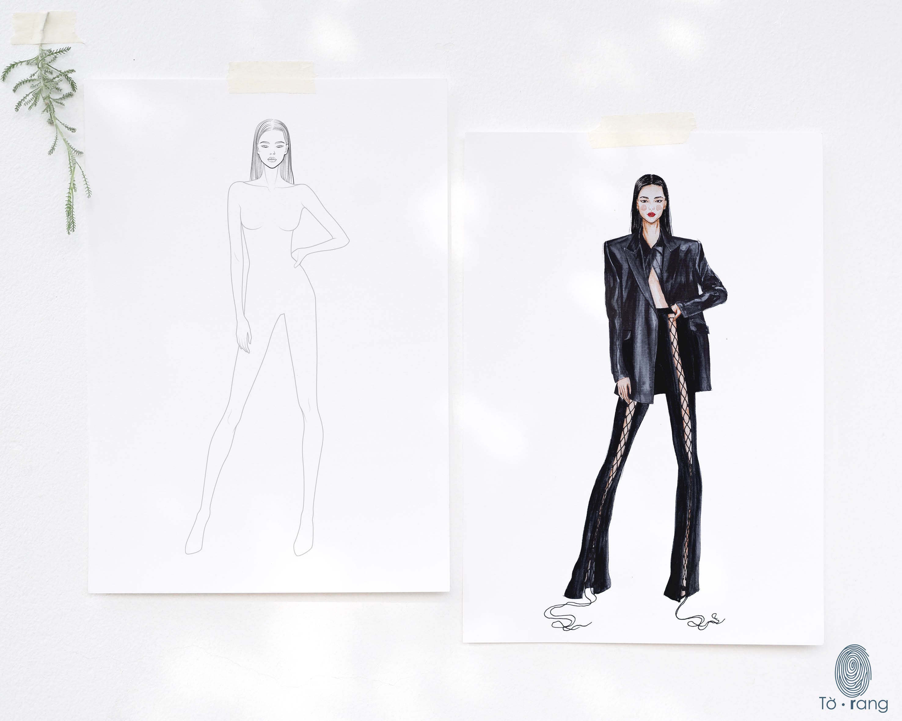 Fashion Croquis Template, 9-head Female Figure (PDF, AI, PNG) - Etsy