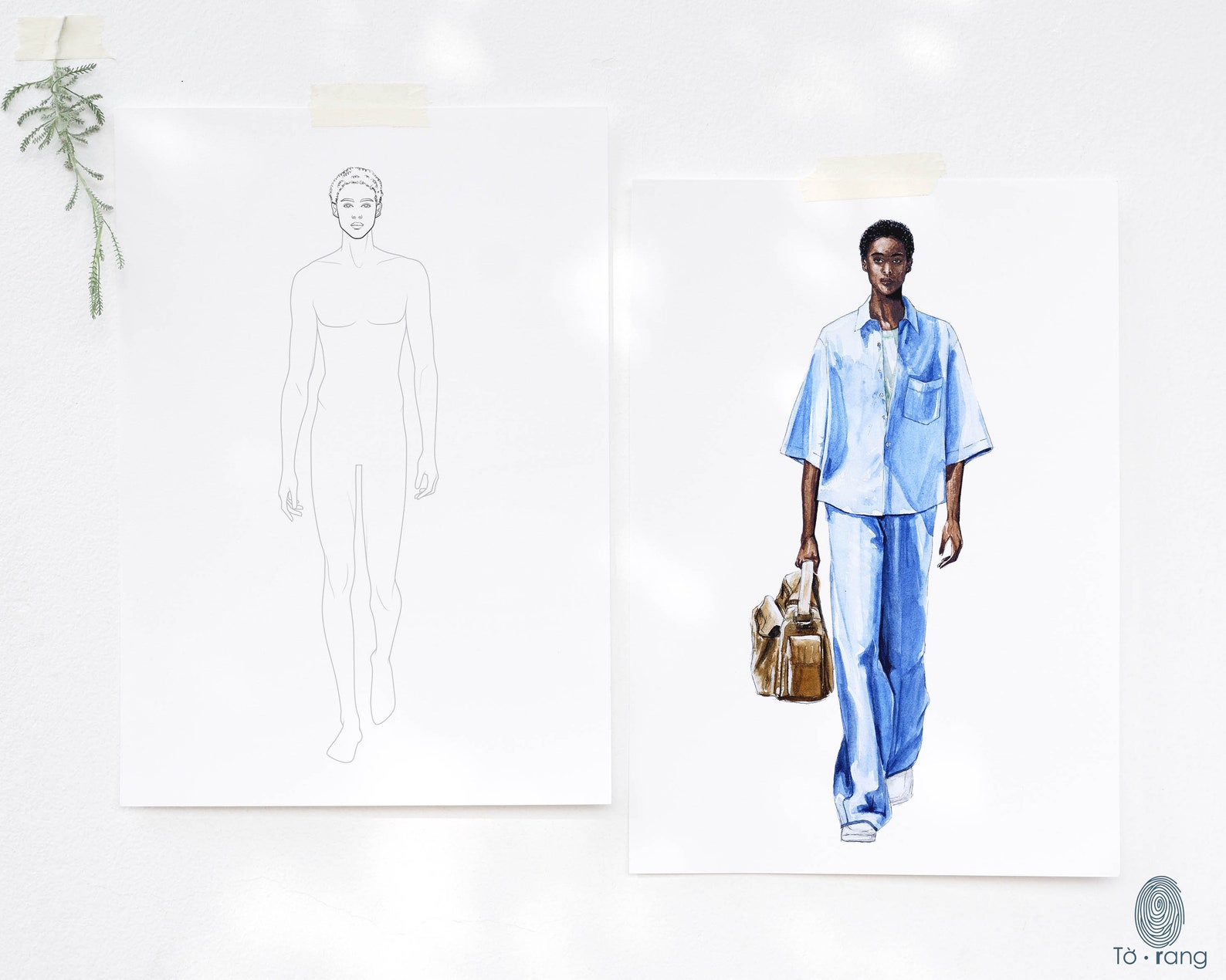 Male Croquis for Fashion Illustration, 9-head Fashion Figure Template ...