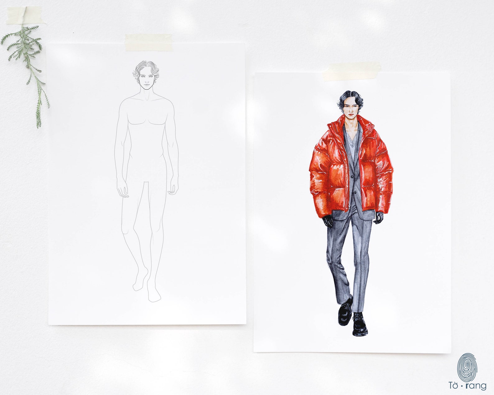 Male Croquis for Fashion Illustration, 9-head Fashion Figure Template ...