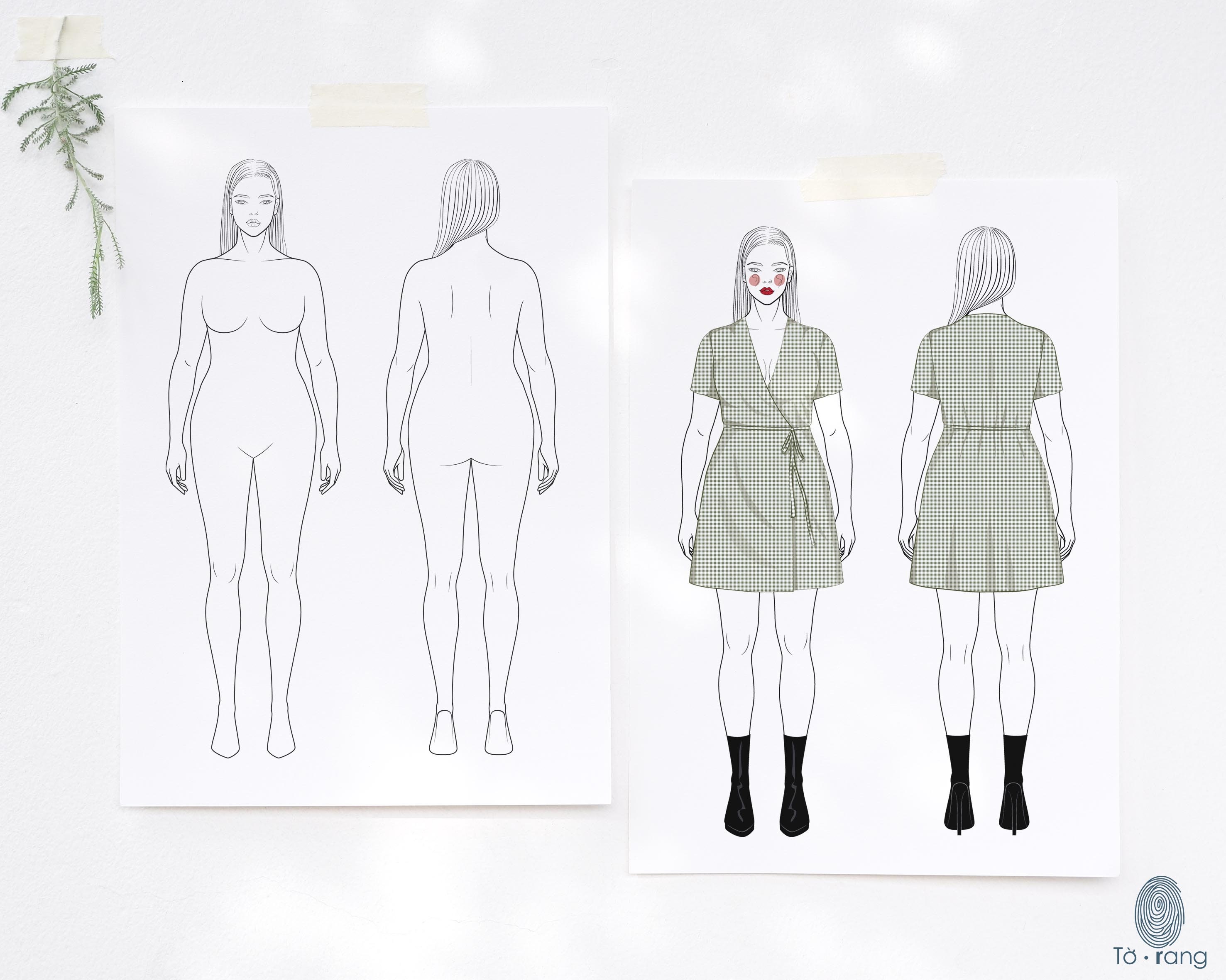 Plus Size Female Fashion Figure Templates – 8-head Fashion Croquis ...